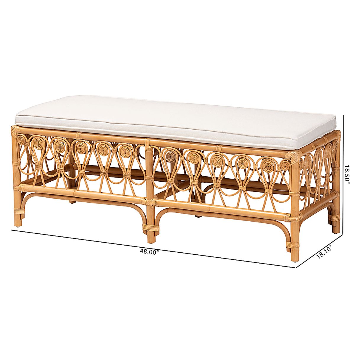 Carmenere Light Brown Cotton,Polyester Fabric Bench | Rooms to Go