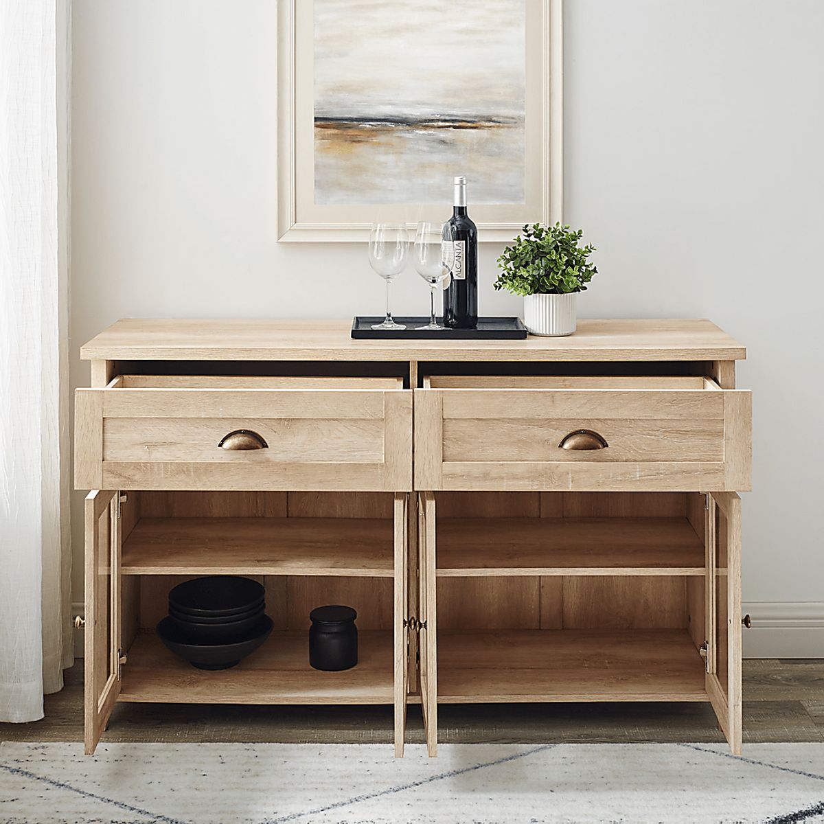 Carnelian Oak Dark Wood,Light Wood 52" Console | Rooms to Go