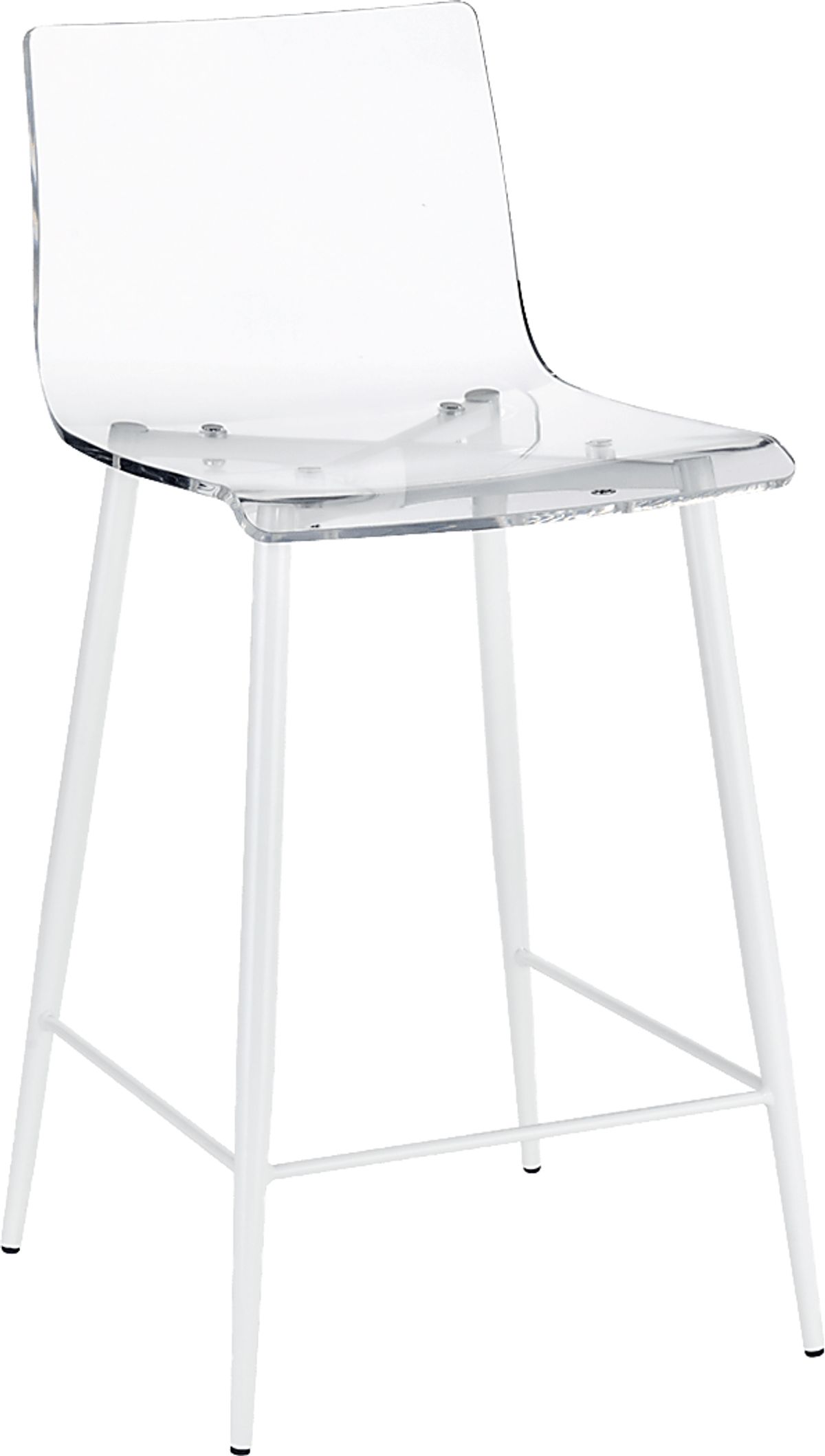 Carolann Clear White Counter Stool, Set Of 2 | Rooms to Go