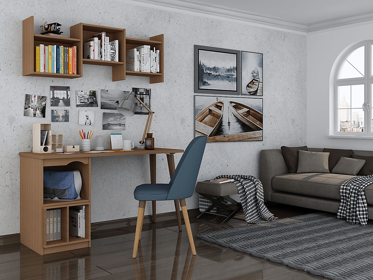 Carrondale Brown Dark Wood Maple Red Desk | Rooms to Go