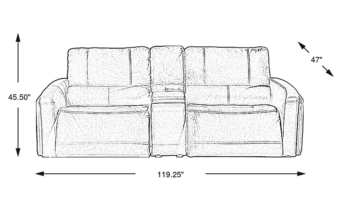 Shaquille O'Neal Home Cascade Way Blue Leather 3 Pc Dual Power ...