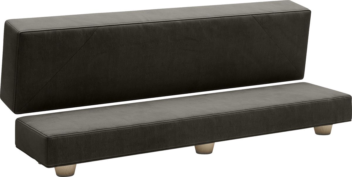Casila Charcoal Black,Gray Polyester Fabric Twin Bed Bench | Rooms to Go