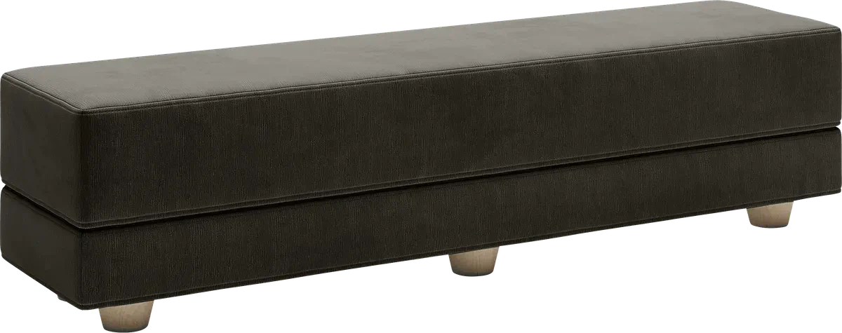 Casila Charcoal Black,Gray Polyester Fabric Twin Bed Bench | Rooms to Go