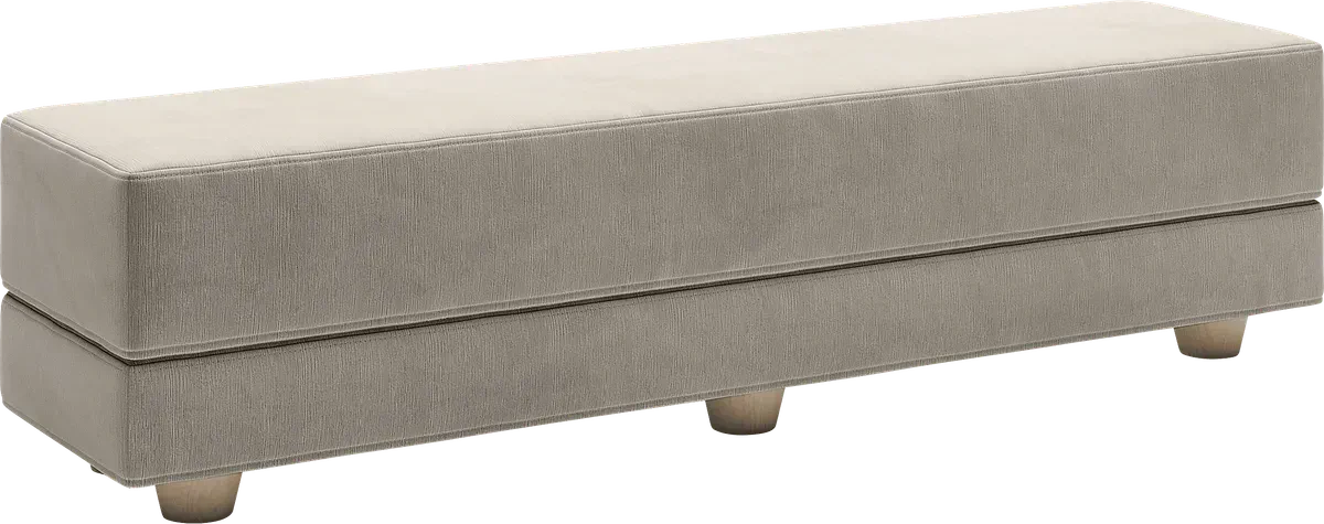 Casila Gray Polyester Fabric Twin Bed Bench | Rooms to Go