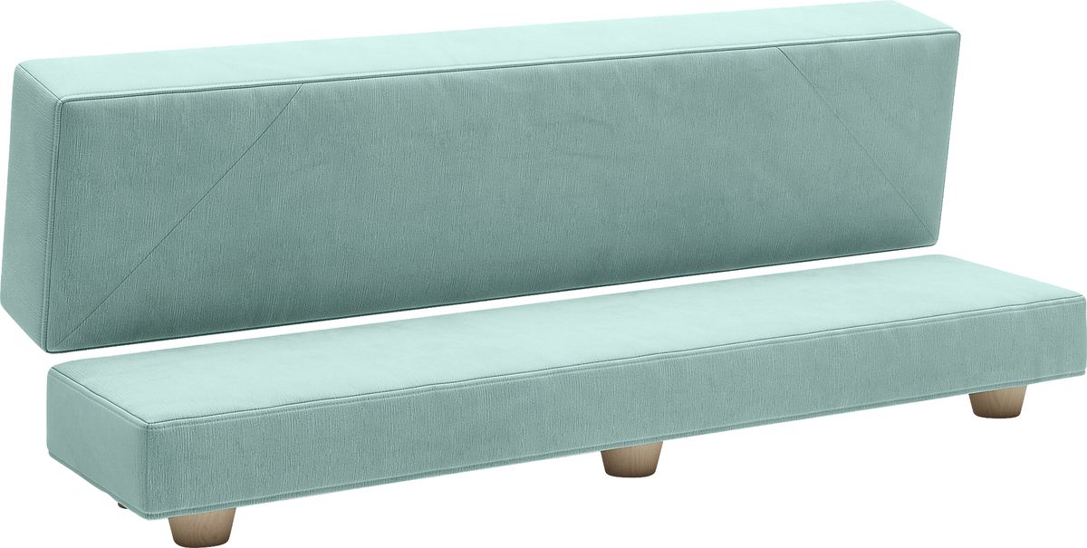 Casila Turquoise Blue Polyester Fabric Twin Bed Bench | Rooms to Go