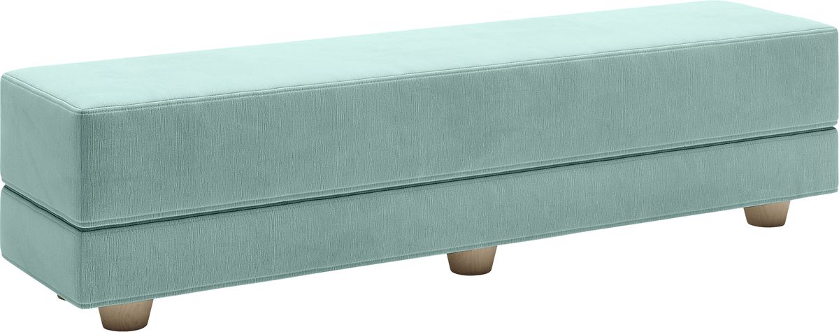 Casila Turquoise Blue Polyester Fabric Twin Bed Bench | Rooms to Go