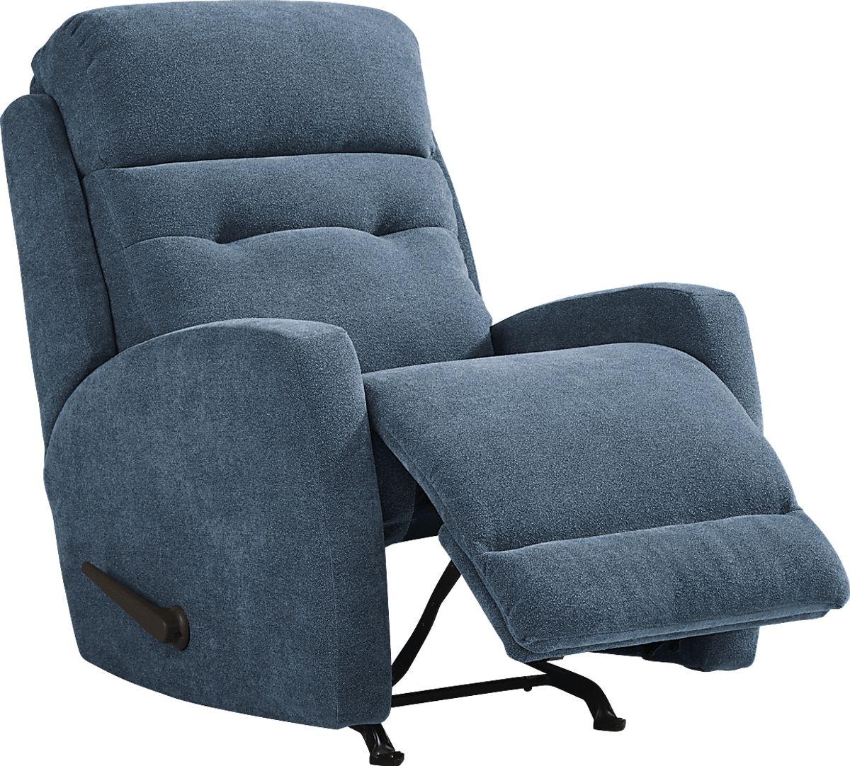 Cason Lane Blue Chenille Fabric Rocker Recliner | Rooms to Go