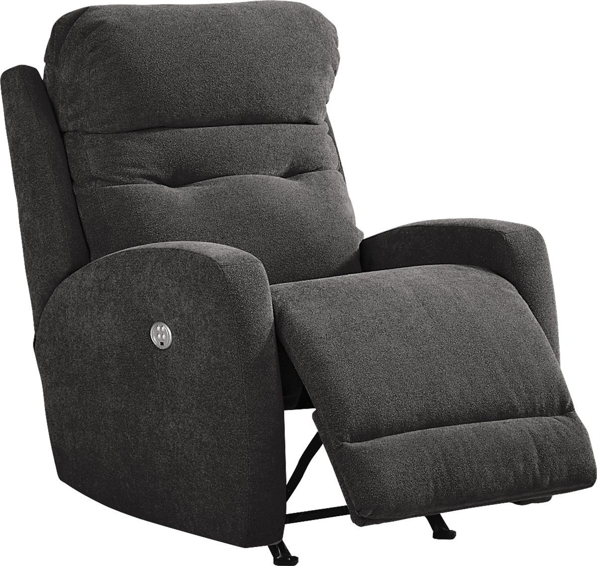 Cason Lane Gray Chenille Fabric Dual Power Recliner | Rooms to Go