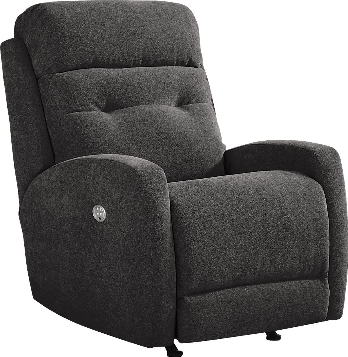 Cason Lane Gray Chenille Fabric Dual Power Recliner | Rooms to Go