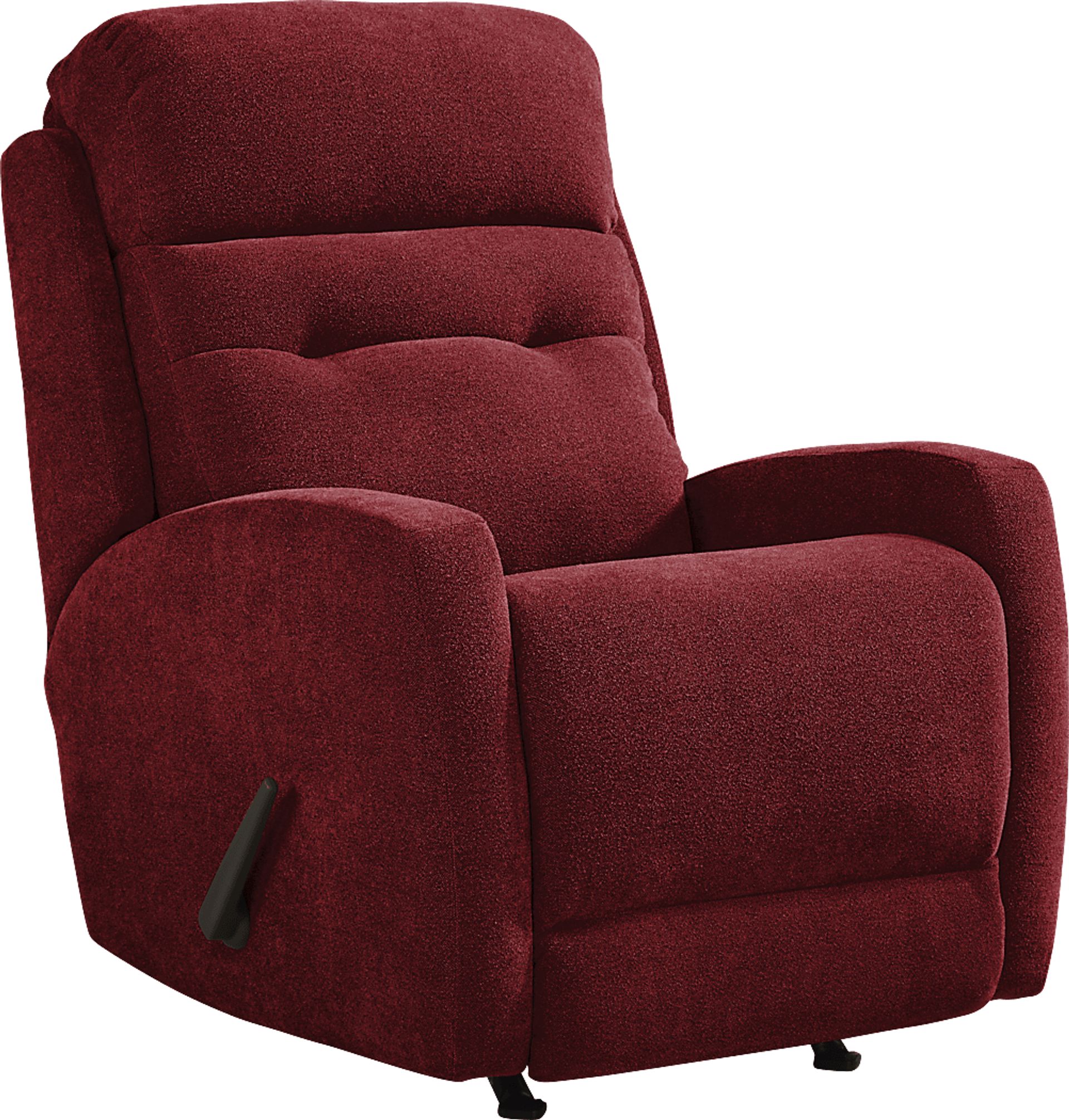 Cason Lane Red Chenille Fabric Rocker Recliner | Rooms to Go