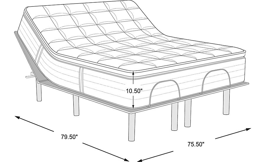 Casper Onyx King Mattress with Head Up Only Base - Rooms To Go