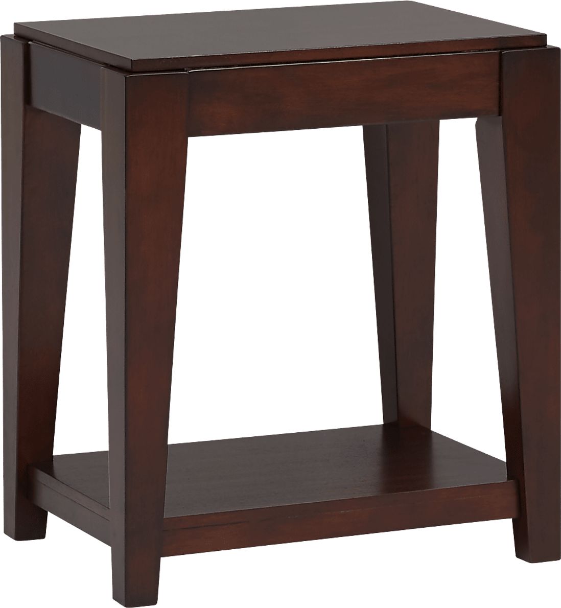 Cassara Dark Cherry Wood Chairside Table - Rooms To Go