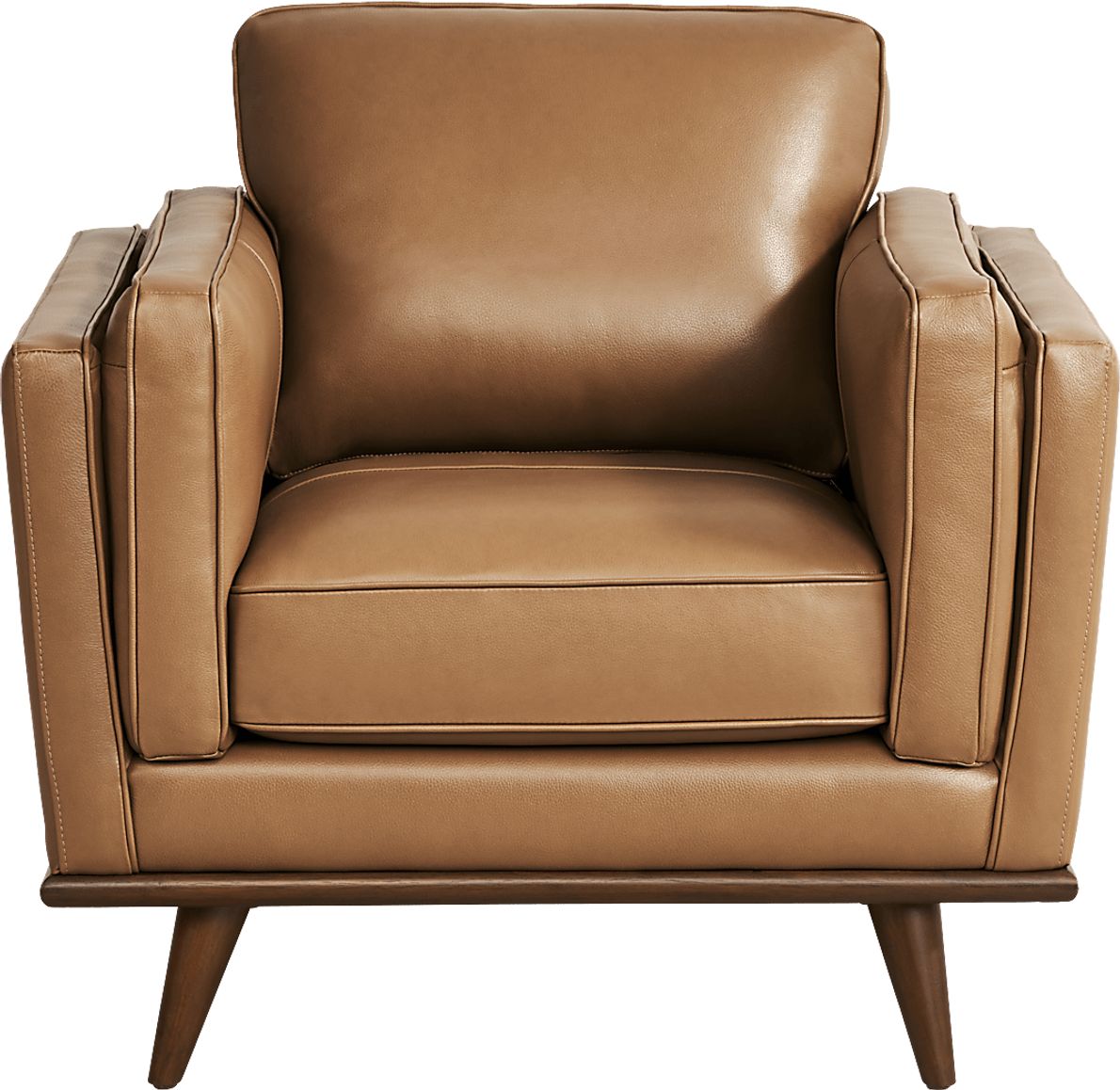 Cassina Court Caramel Leather Chair - Rooms To Go
