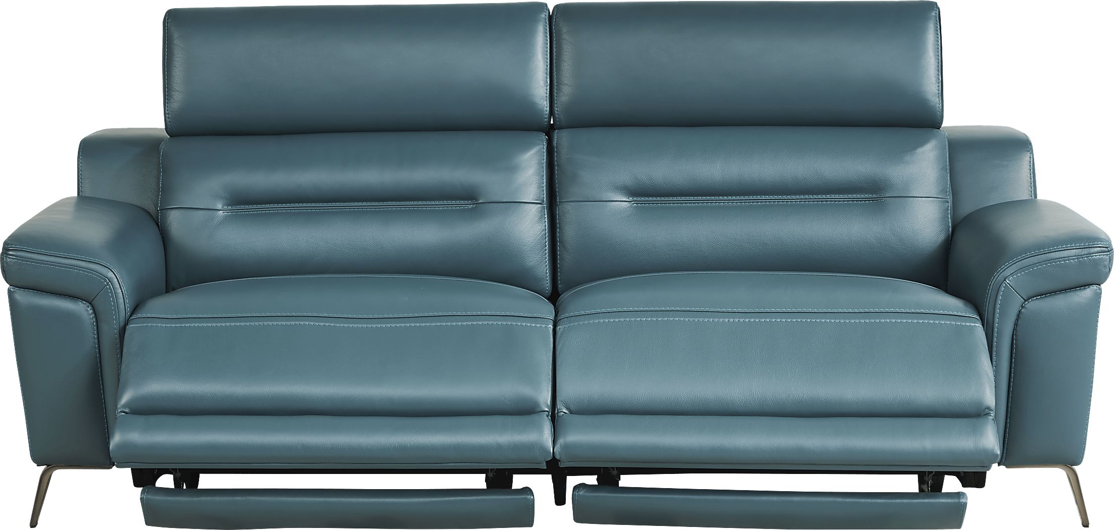 Castella 5 Pc Teal Blue,Green Leather Dual Power Reclining Living Room ...
