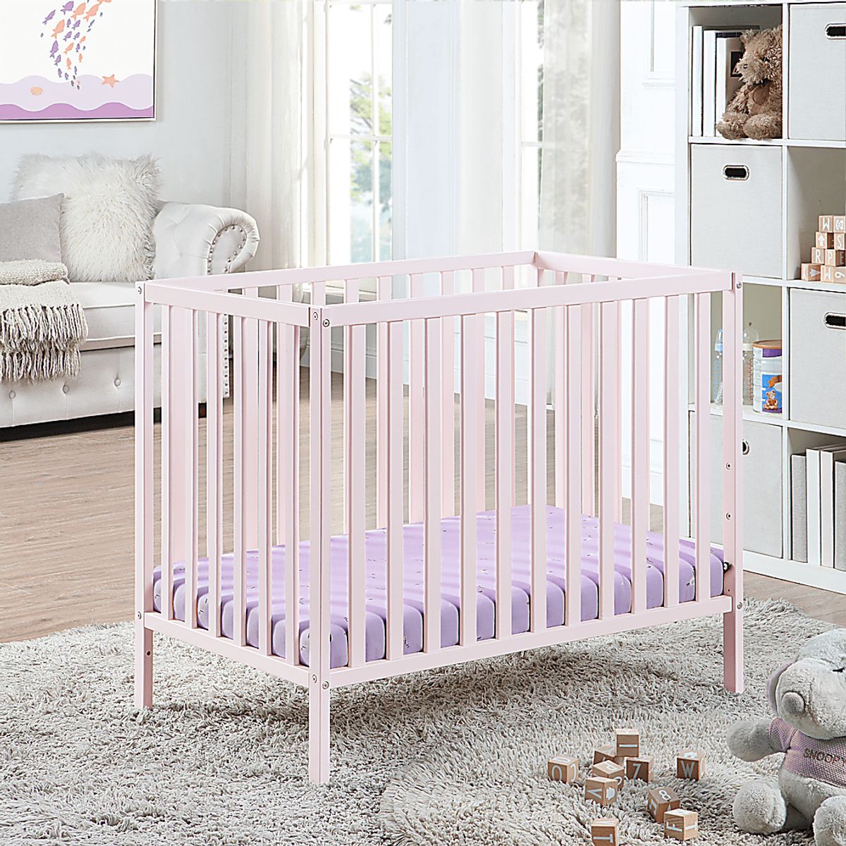 Castellon Pink Colors Crib | Rooms to Go