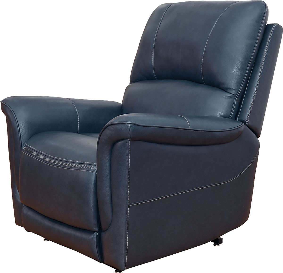 Castmore II Navy Blue Leather Triple Power Lift Recliner | Rooms to Go
