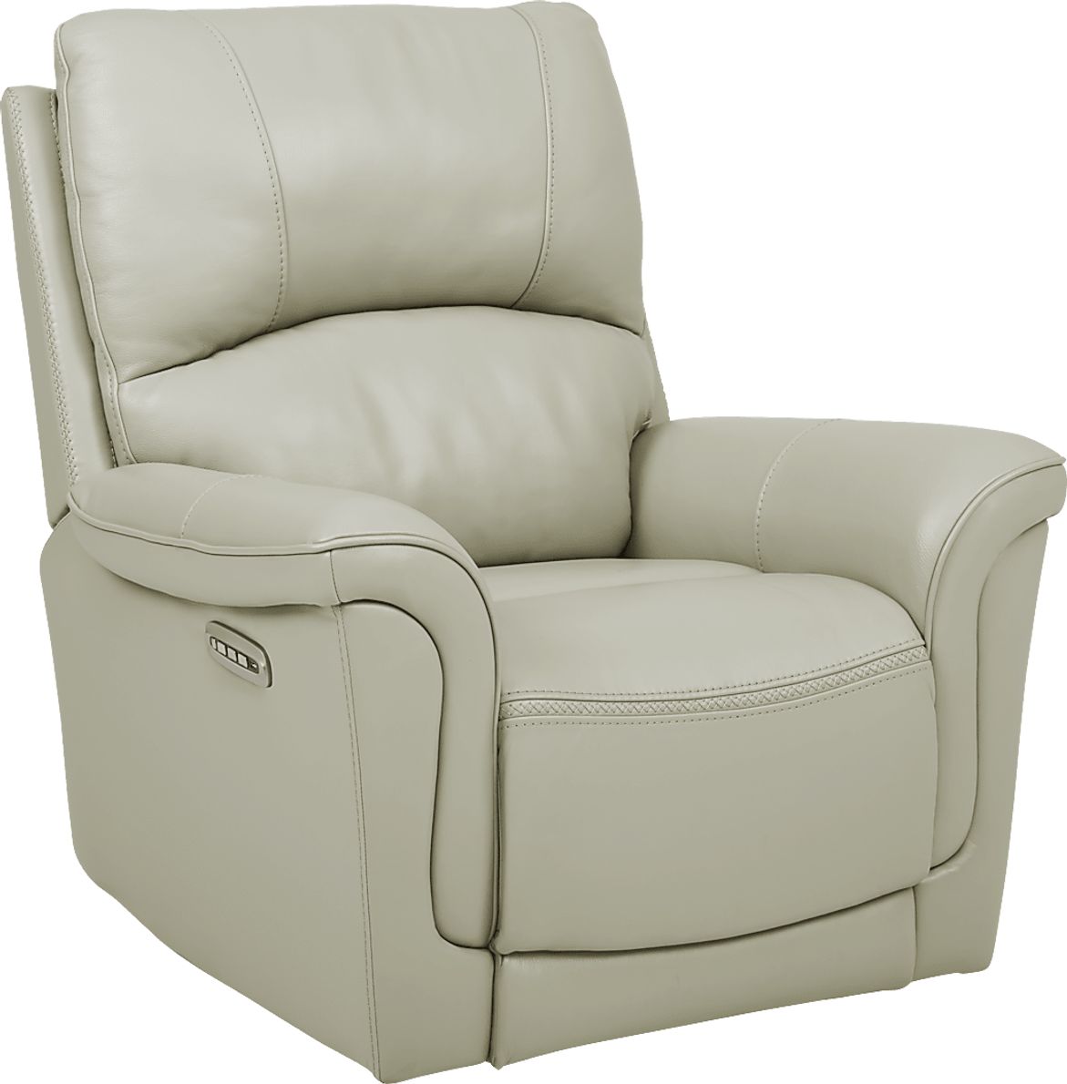 Castmore Stone Triple Power Leather Recliner - Rooms To Go