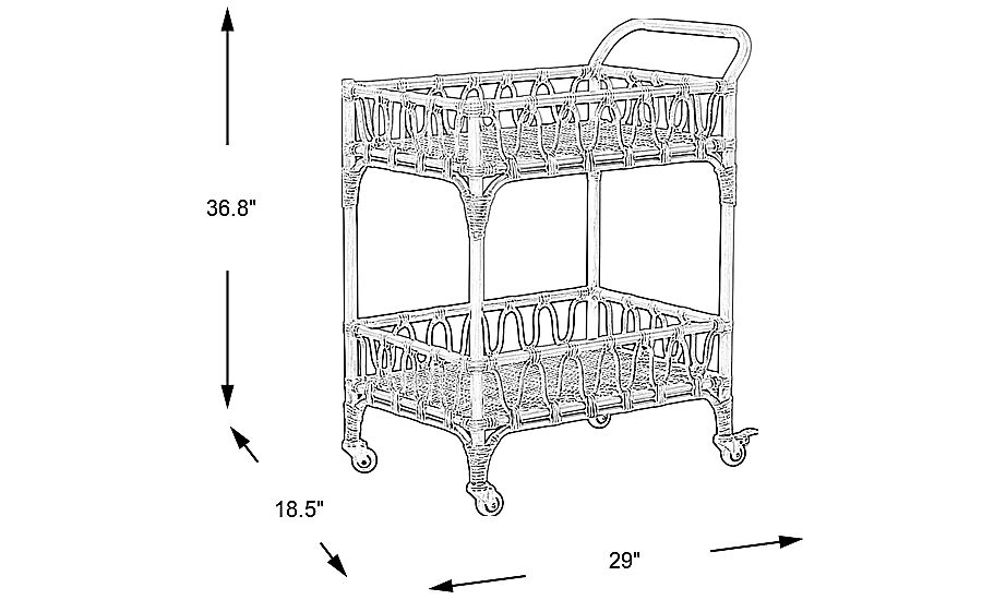 Catalina Natural Outdoor Bar Cart - Rooms To Go