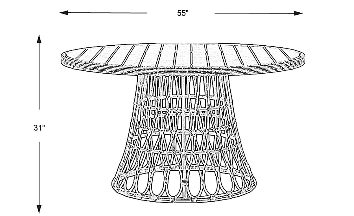 Catalina Natural Light Wood Aluminum Outdoor Round Dining Table | Rooms ...