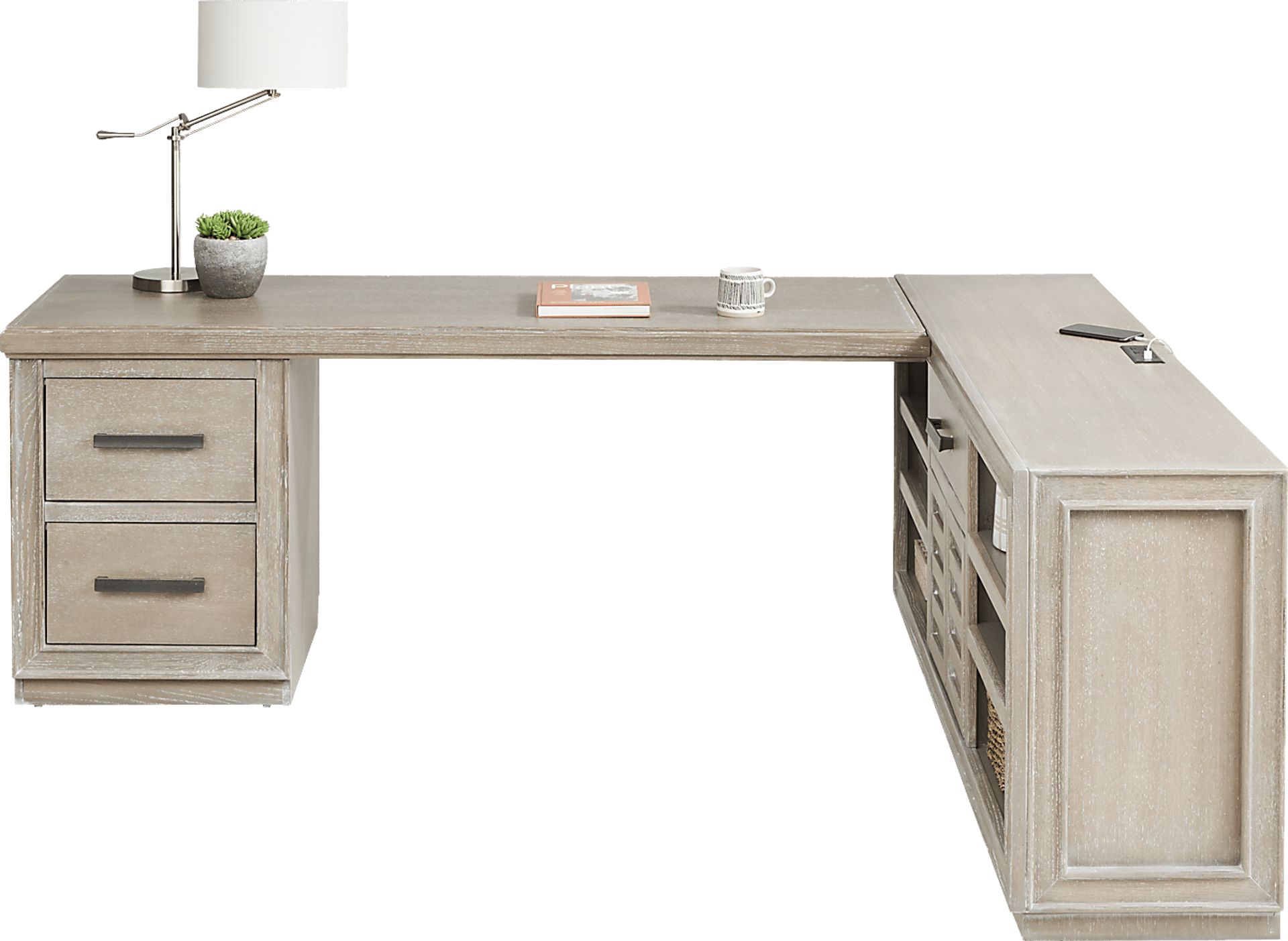 Cates Ridge Light Gray 4 Pc Desk | Rooms to Go