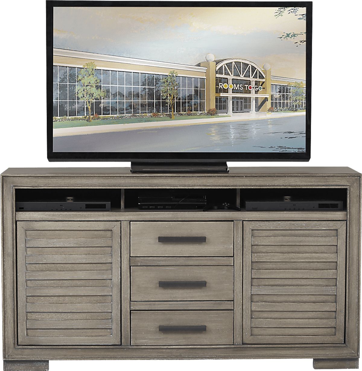Cates Ridge Light Gray Console | Rooms to Go