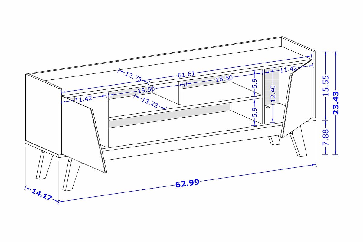 Caughey II Black 63" Console | Rooms to Go