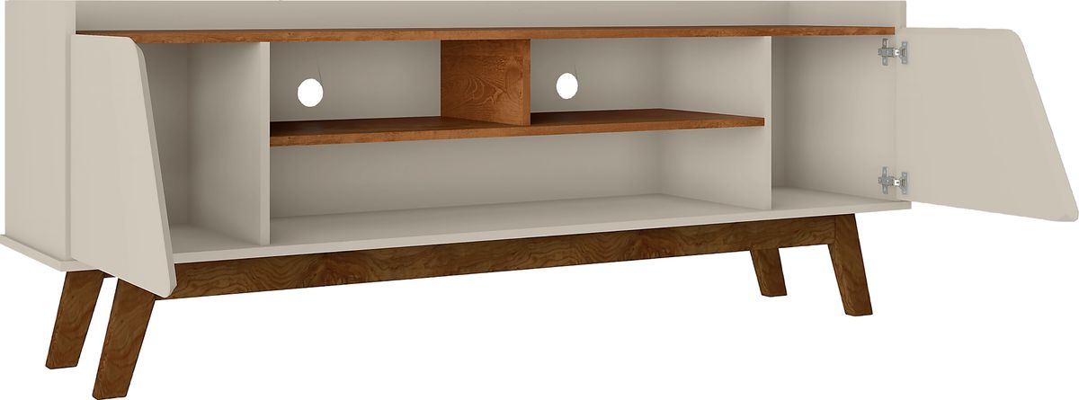Caughey II Off-White Beige,White 63" Console | Rooms to Go