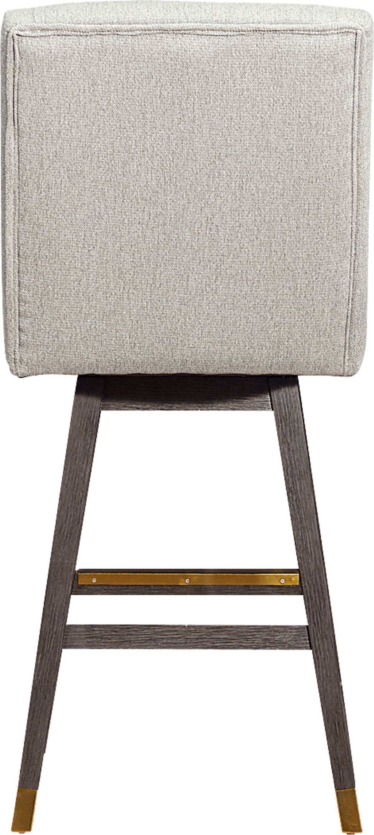 Cauthorn Brown Dark Wood Beige Polyester Fabric Swivel Barstool | Rooms ...