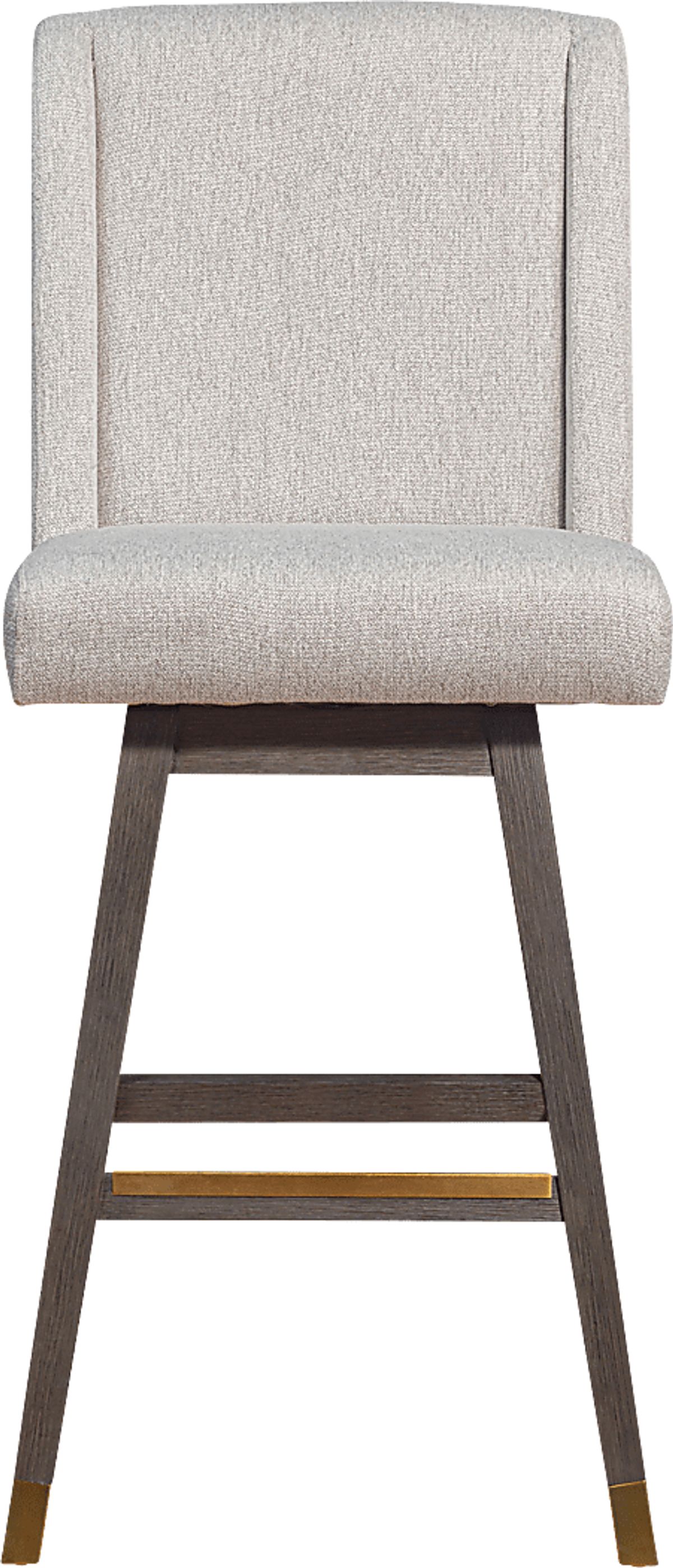 Cauthorn Brown Dark Wood Beige Polyester Fabric Swivel Barstool | Rooms ...