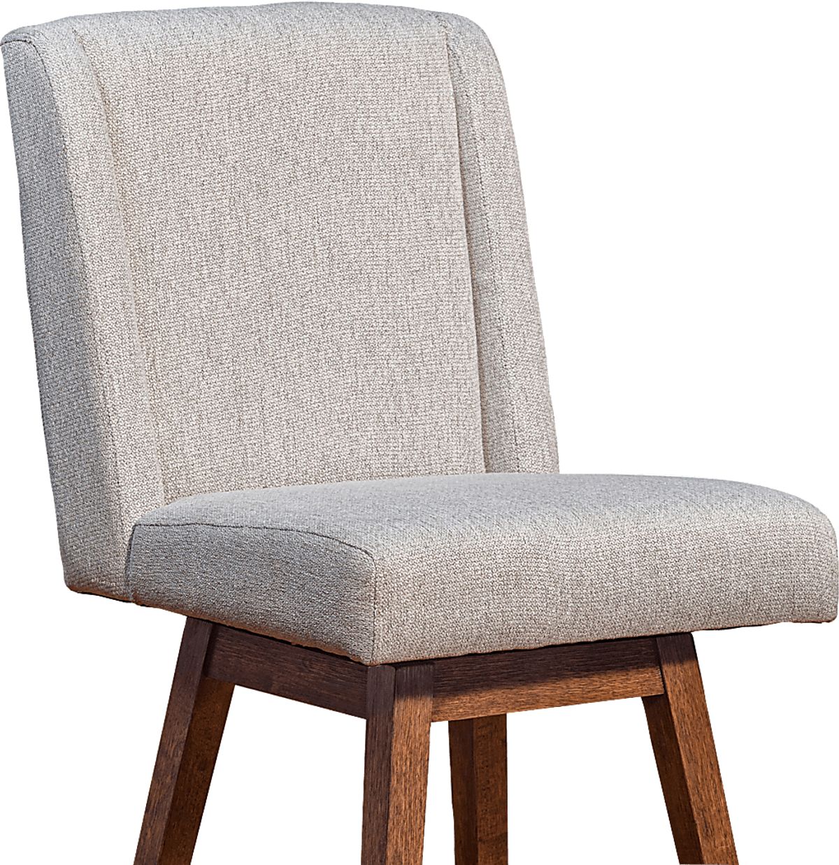 Cauthorn Brown Dark Wood Beige Polyester Fabric Swivel Barstool | Rooms ...