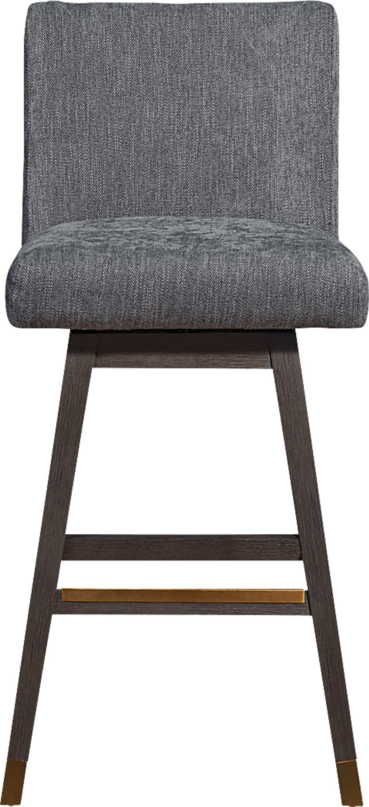 Cauthorn Brown Dark Wood Gray Polyester Fabric Swivel Barstool | Rooms ...