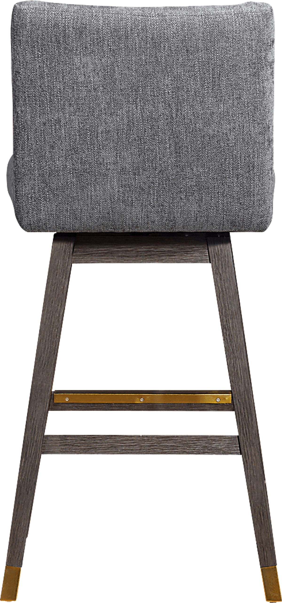 Cauthorn Brown Dark Wood Gray Polyester Fabric Swivel Barstool | Rooms ...