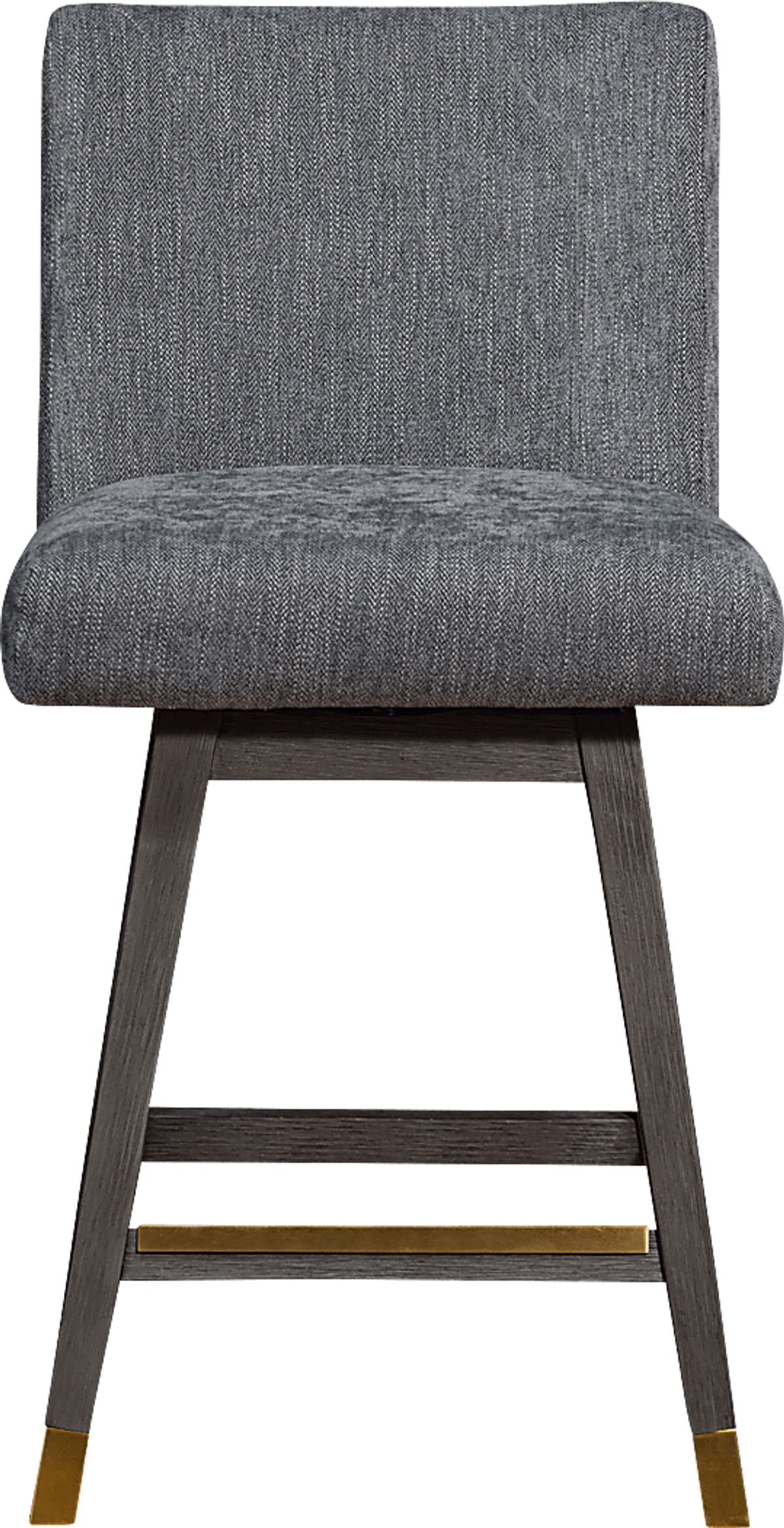 Cauthorn Brown Dark Wood Gray Polyester Fabric Swivel Barstool | Rooms ...