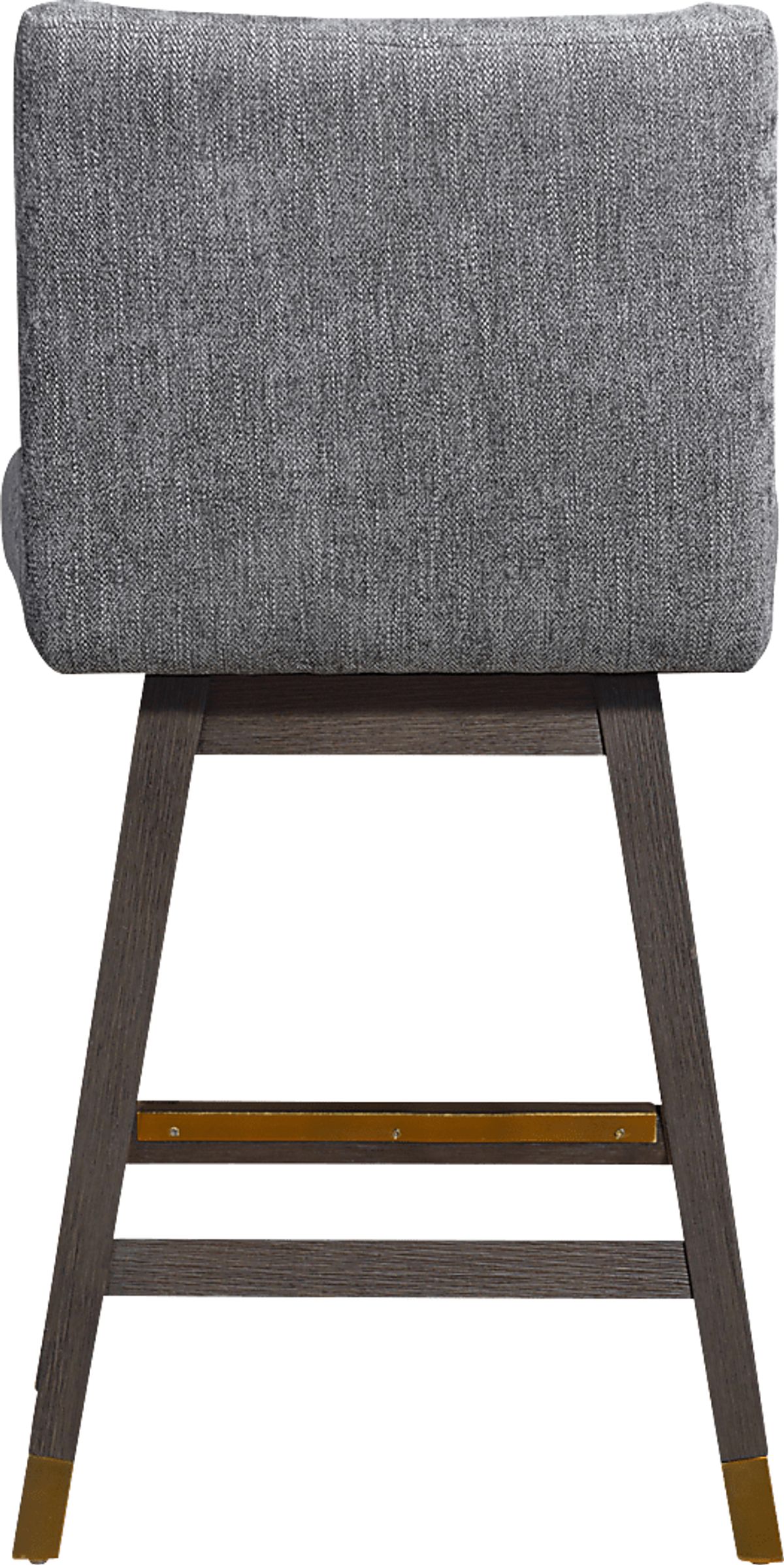 Cauthorn Brown Dark Wood Gray Polyester Fabric Swivel Barstool | Rooms ...