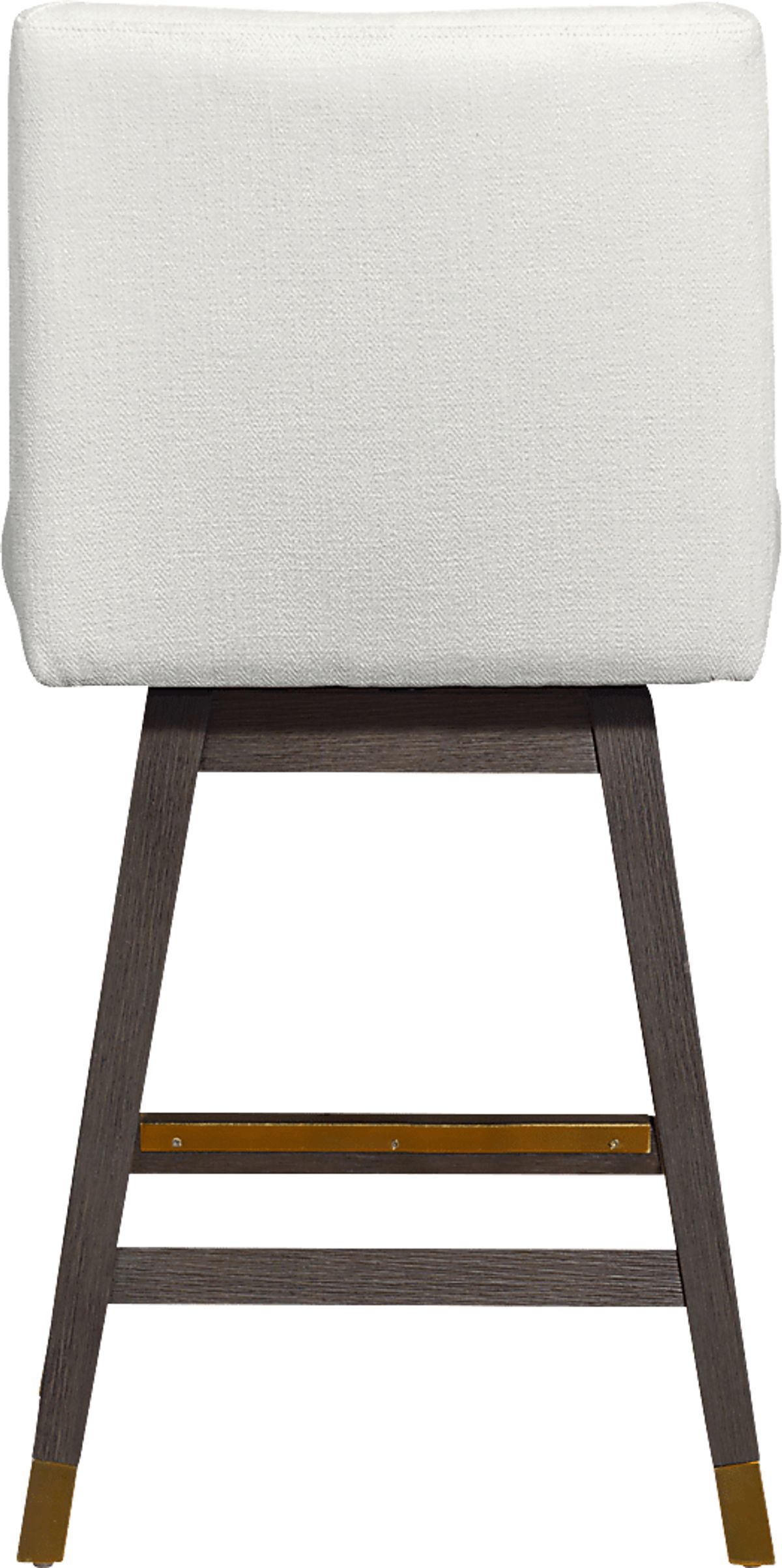 Cauthorn Brown Dark Wood Ivory Beige Polyester Fabric Swivel Barstool ...