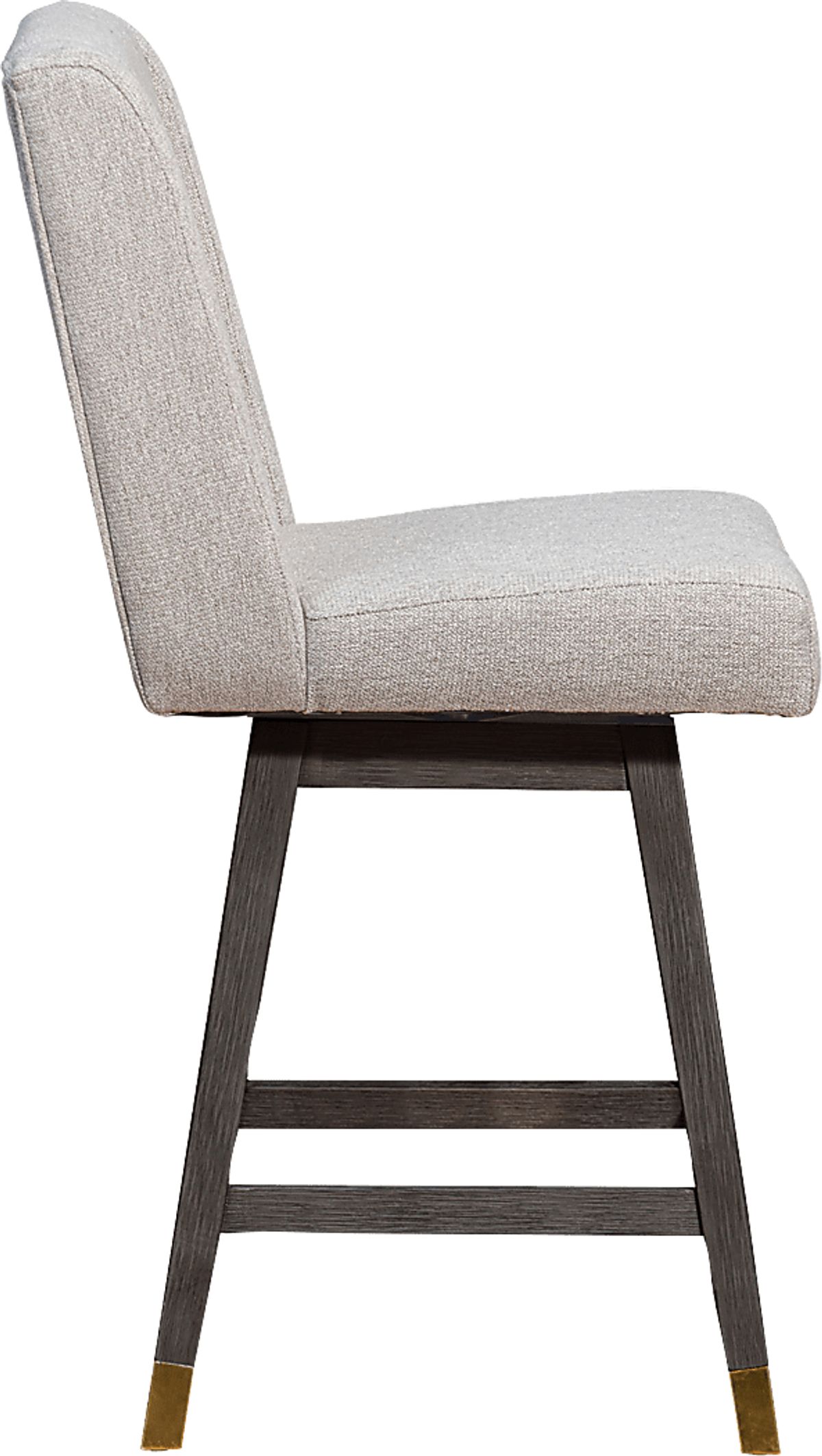 Cauthorn Brown Dark Wood Beige Polyester Fabric Swivel Barstool | Rooms ...