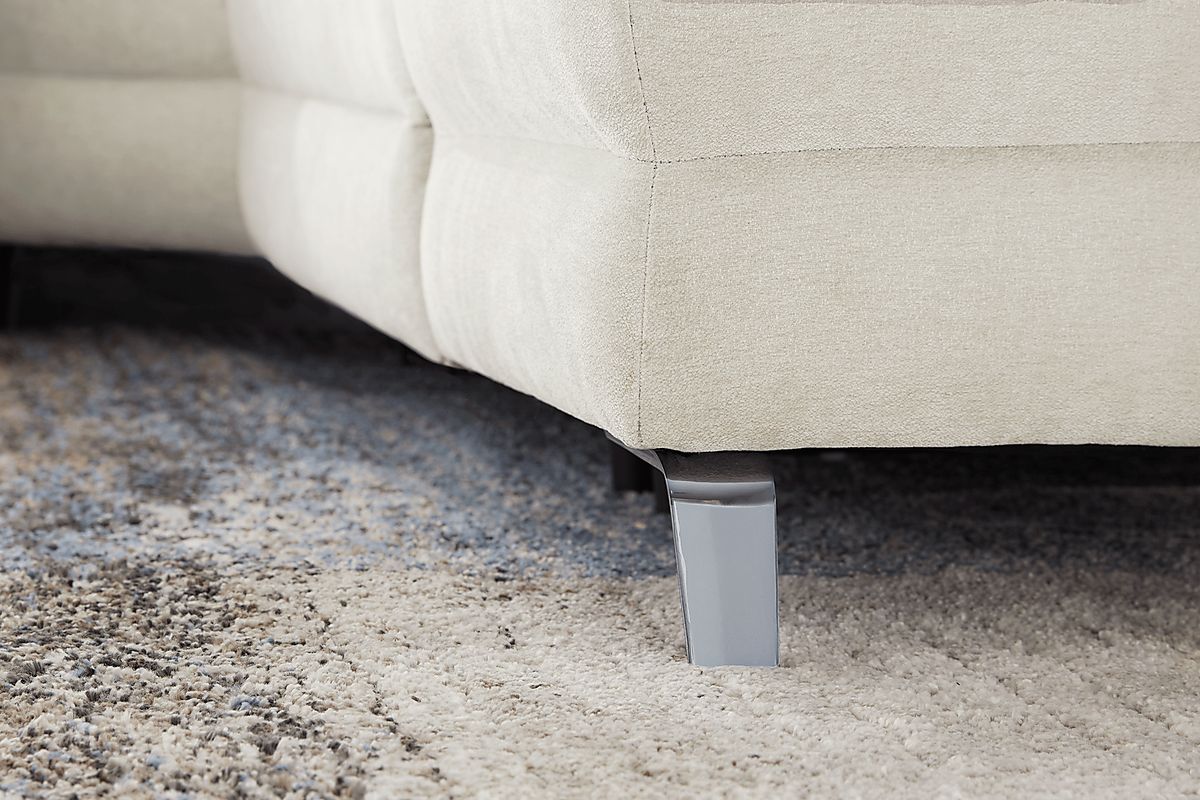 Cavani Gray Chenille Fabric 6pc Right With Bumper Ottoman 6 Pc Dual ...