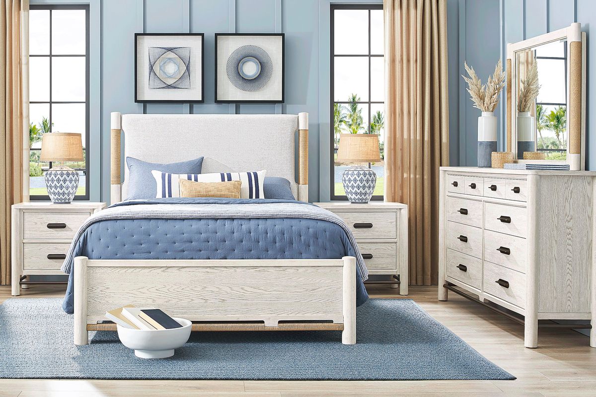 Caviar Cove White Colors,White 3 Pc Queen Upholstered Bed | Rooms to Go
