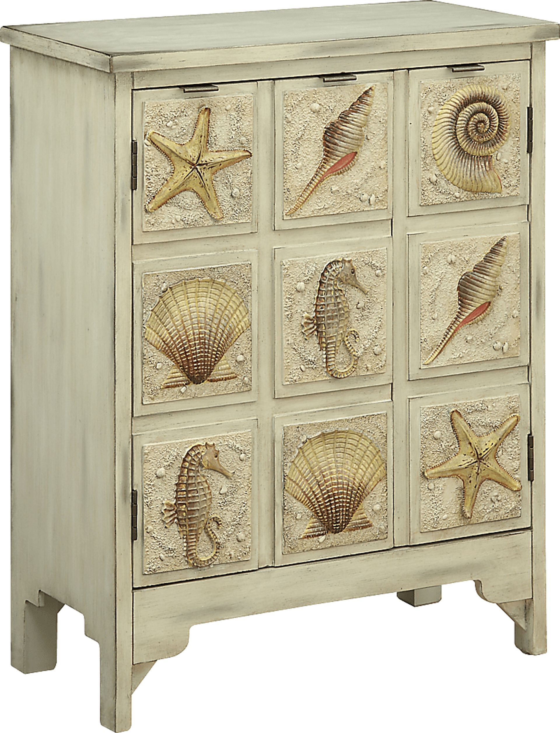 Caye Beach Oatmeal Colors,White Accent Cabinet | Rooms to Go