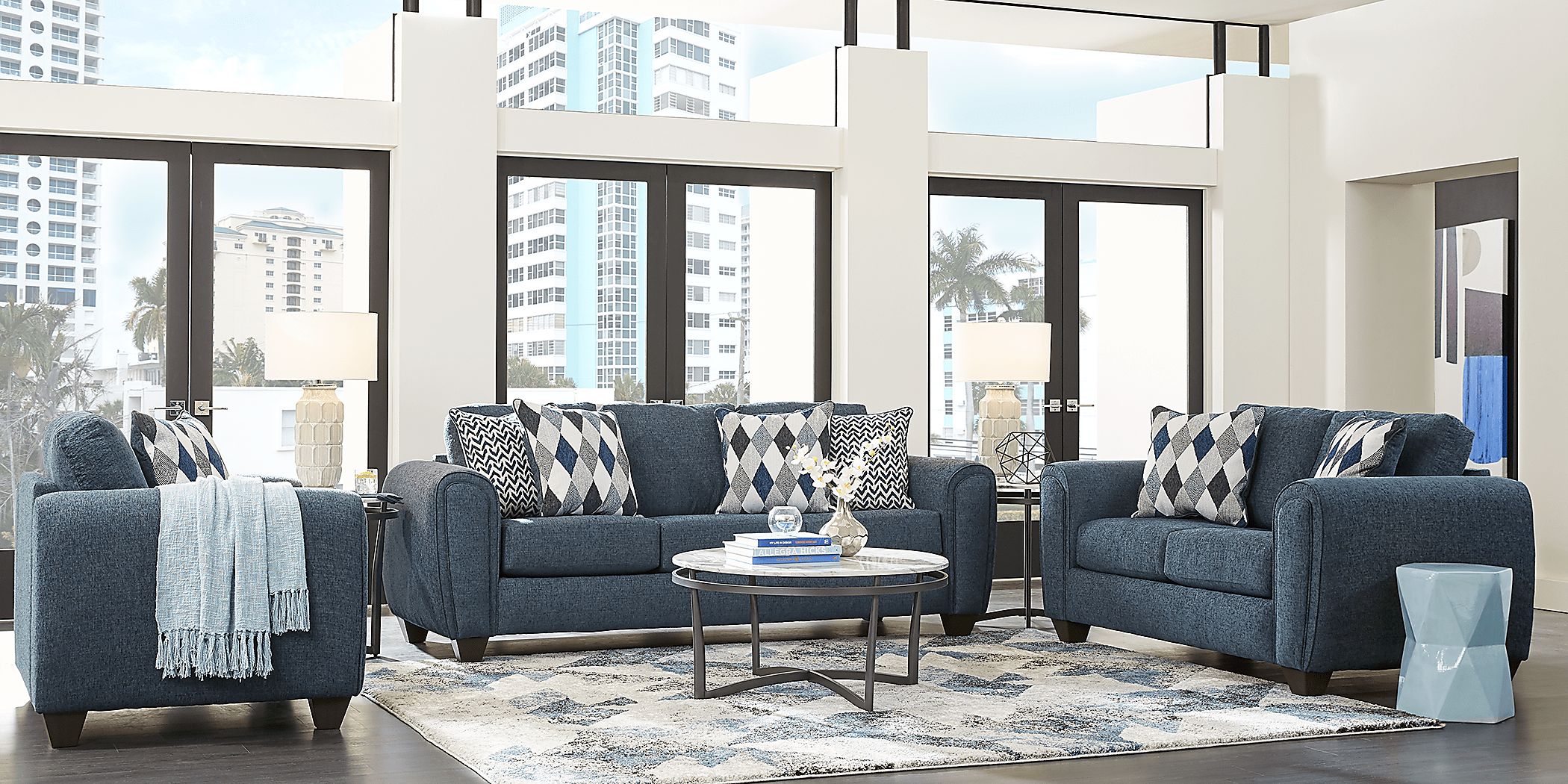 Caylor Falls Denim 5 Pc Living Room - Rooms To Go