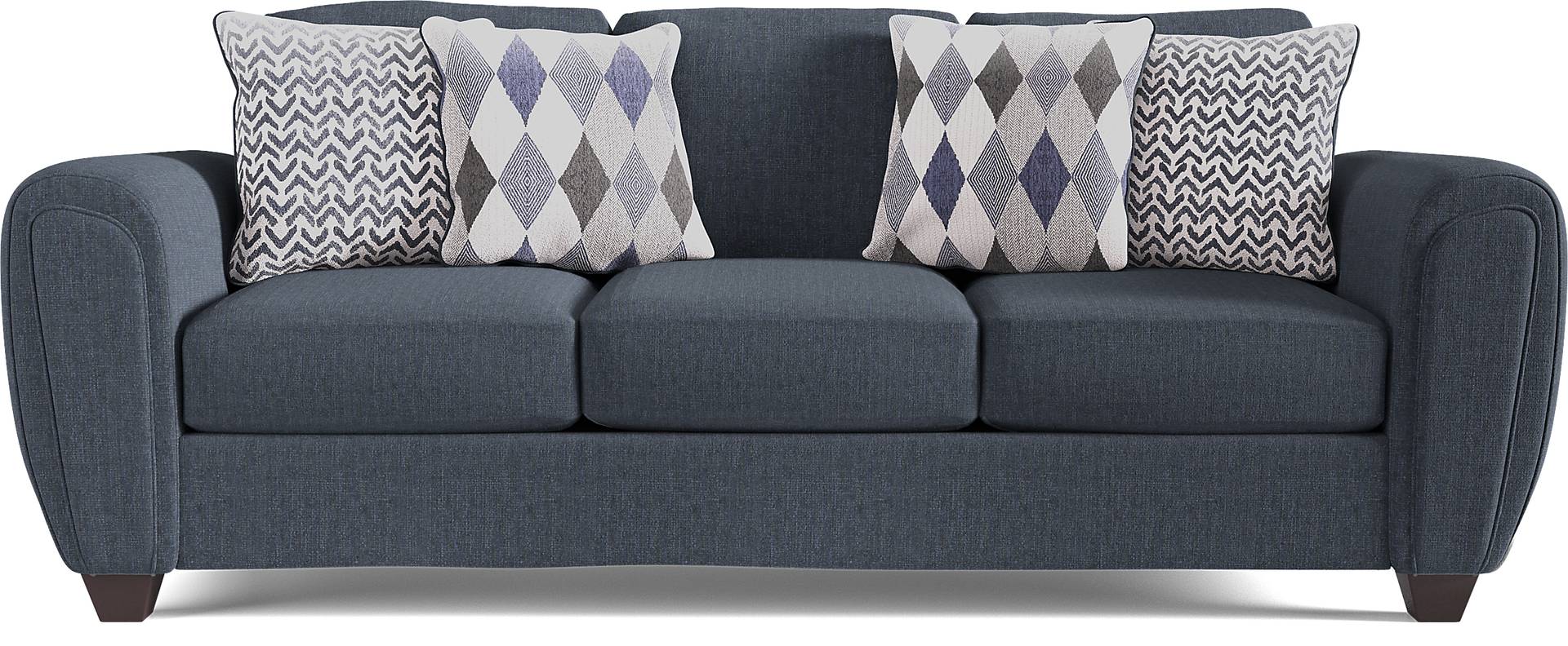 Caylor Falls 7 Pc Denim Blue Polyester Fabric Living Room Set With Sofa ...