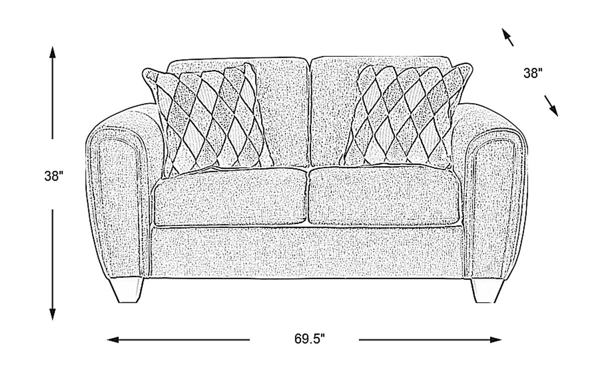 Caylor Falls Dove Gray Polyester Fabric Loveseat | Rooms to Go