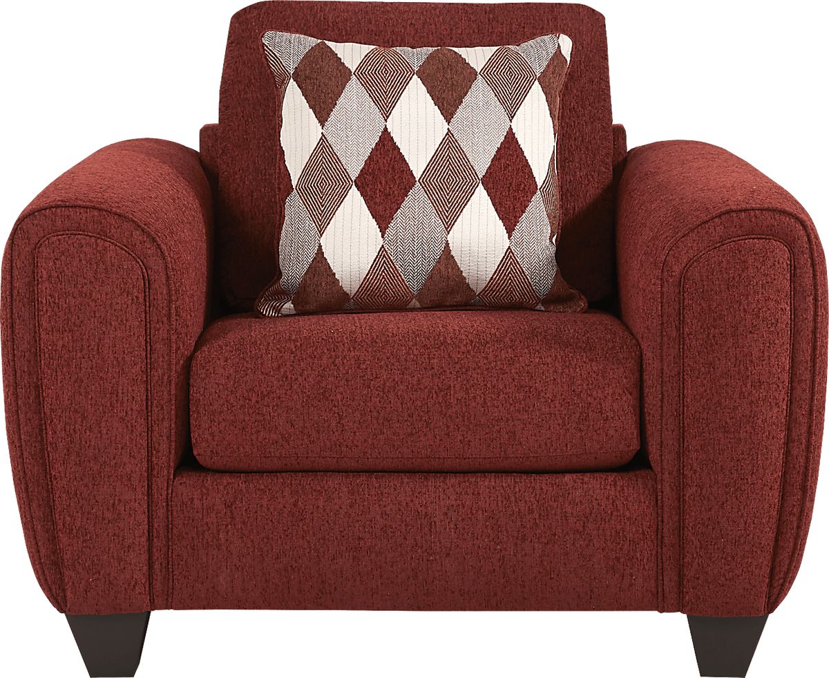 Caylor Falls 5 Pc Ruby Red Polyester Fabric Living Room Set With Sofa ...