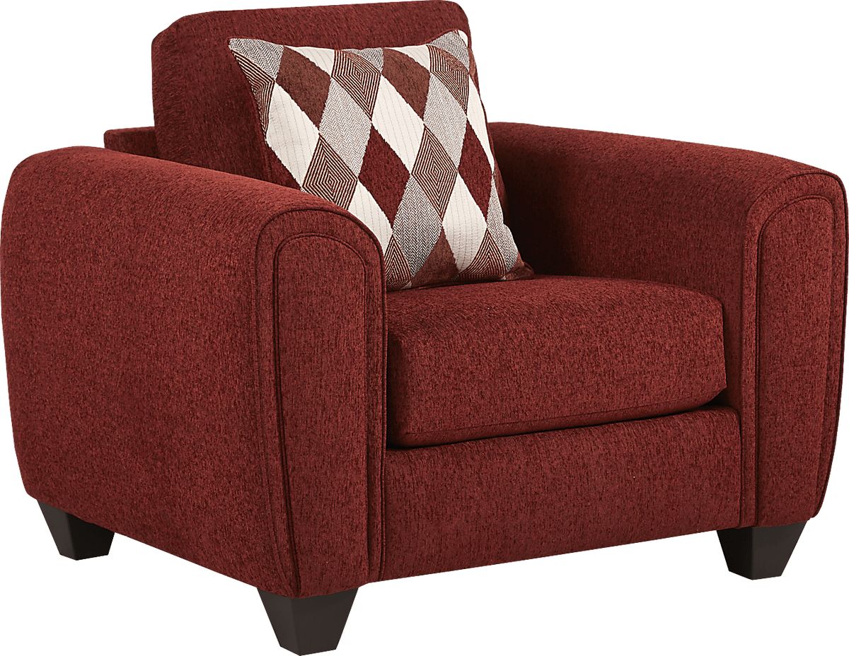 Caylor Falls 5 Pc Ruby Red Polyester Fabric Living Room Set With Sofa ...
