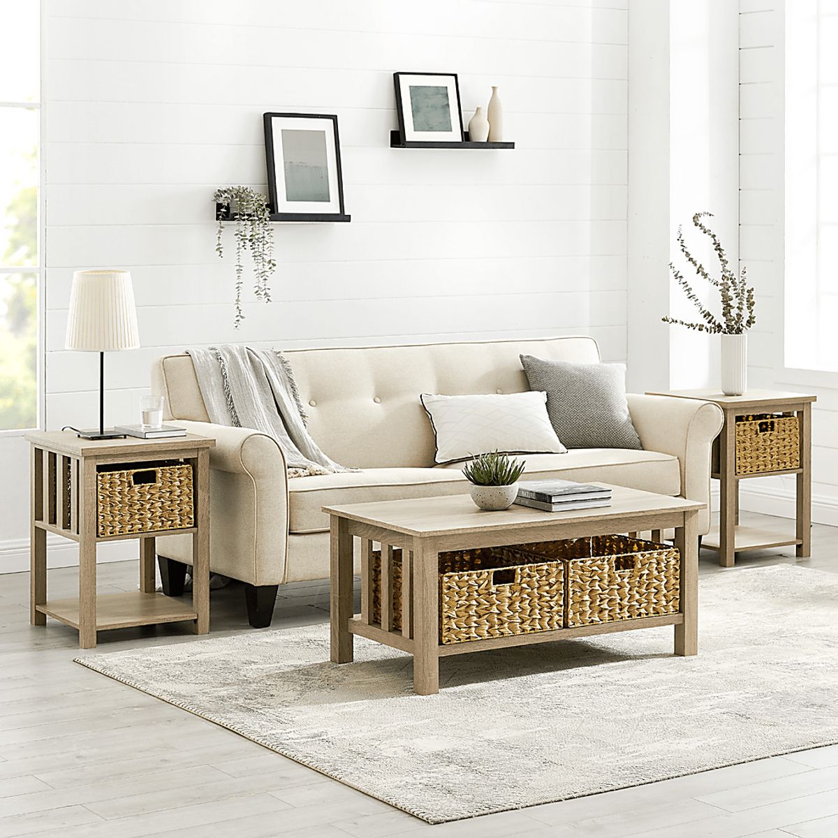 Cayuse Beige Colors,Light Wood,White Cocktail Table Set | Rooms to Go