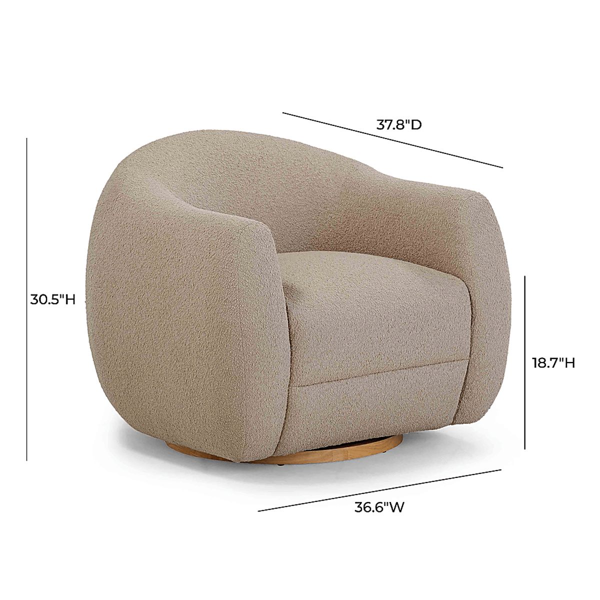 Cazneau Light Brown Polyester Fabric Swivel Upholstered | Rooms to Go