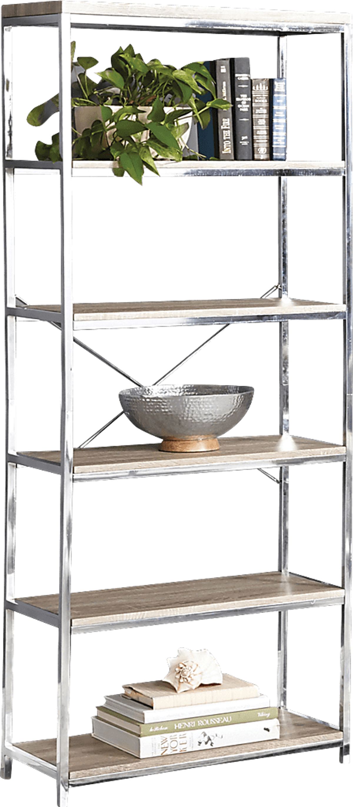 Celeta Silver Gray Bookcase | Rooms to Go