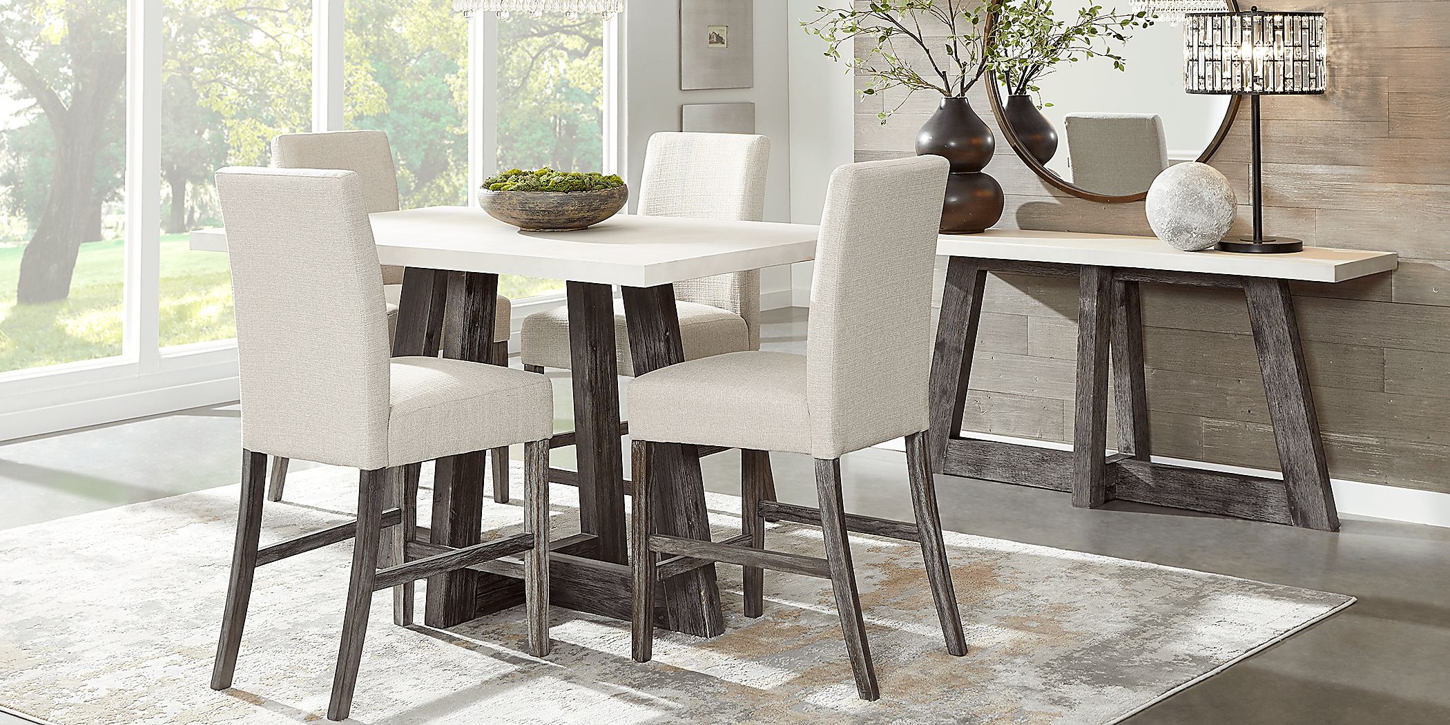 Centura View 5 Pc Gray Dining Room Set With Counter Height Dining Table ...