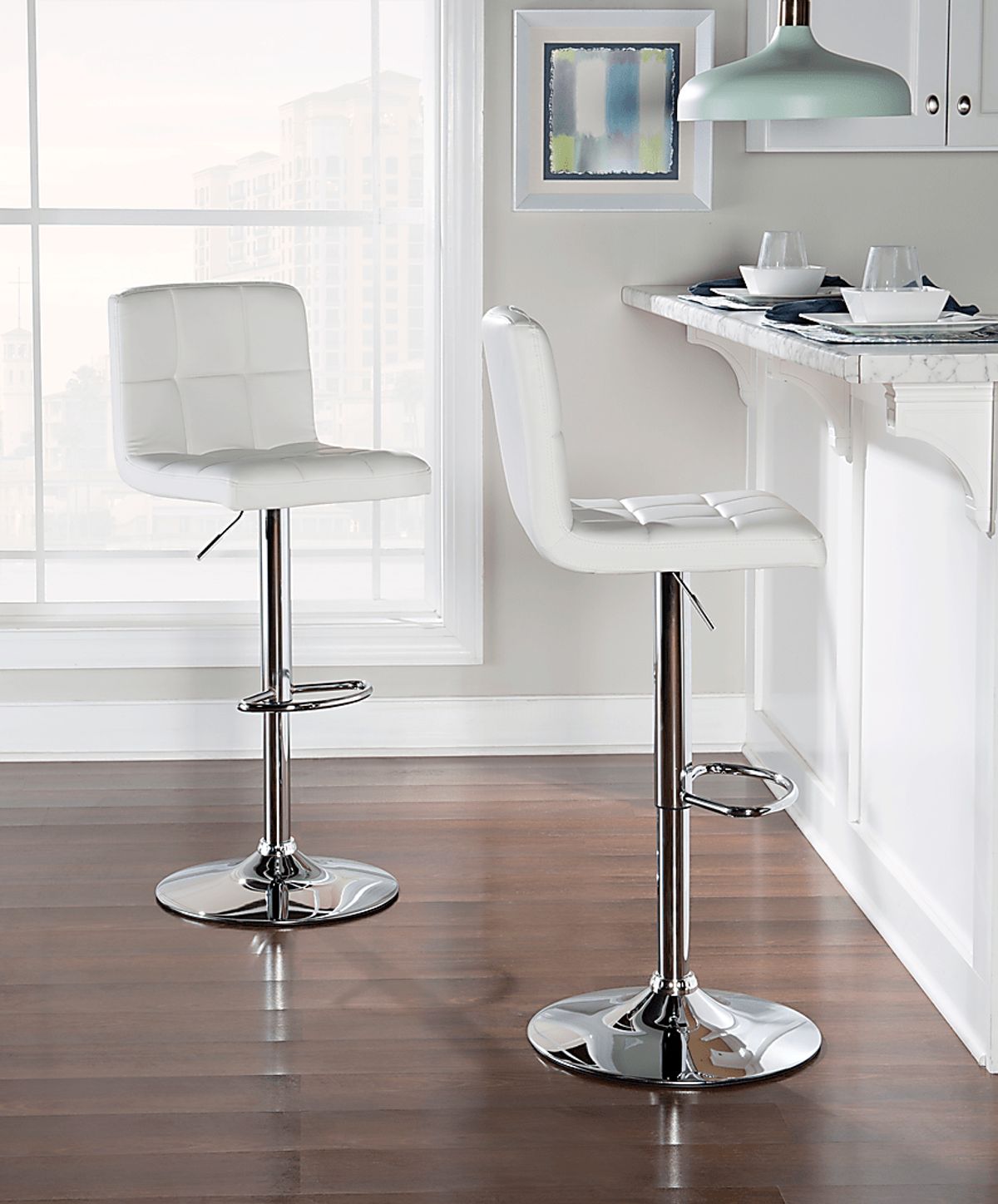 Cercis White Stool | Rooms to Go