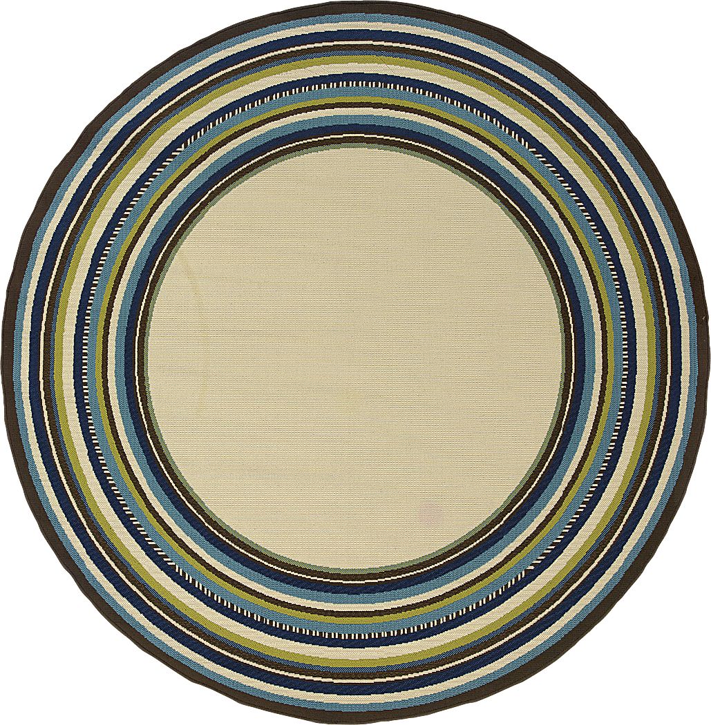 Cerimon Taupe 7'10 Round Indoor/Outdoor Rug - Rooms To Go